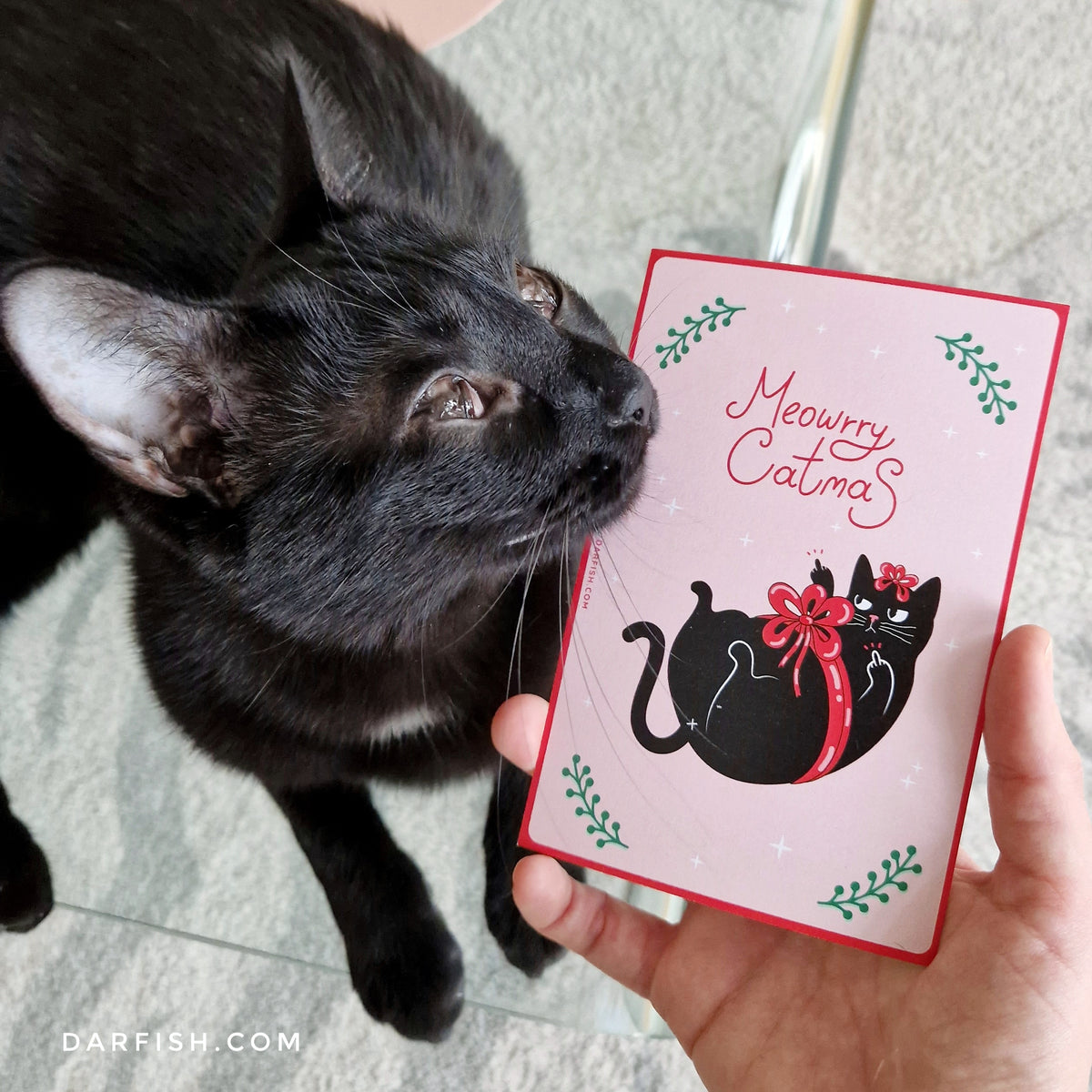 Meowrry Catmas Cat Christmas Postcard – DARFISH