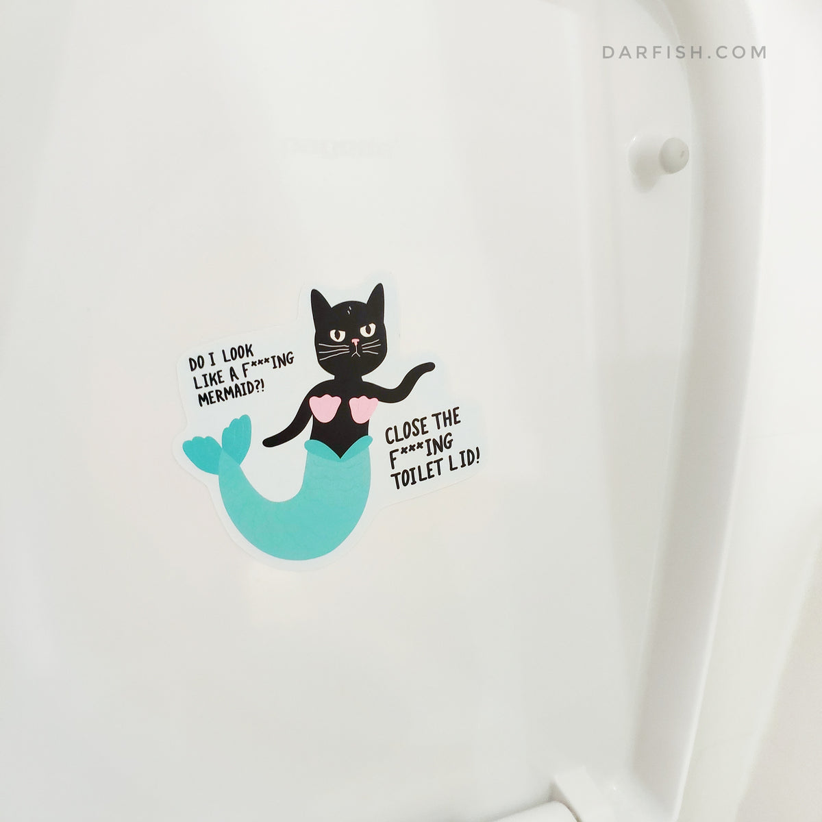 Cat Mermaid Toilet Lid Sticker – DARFISH