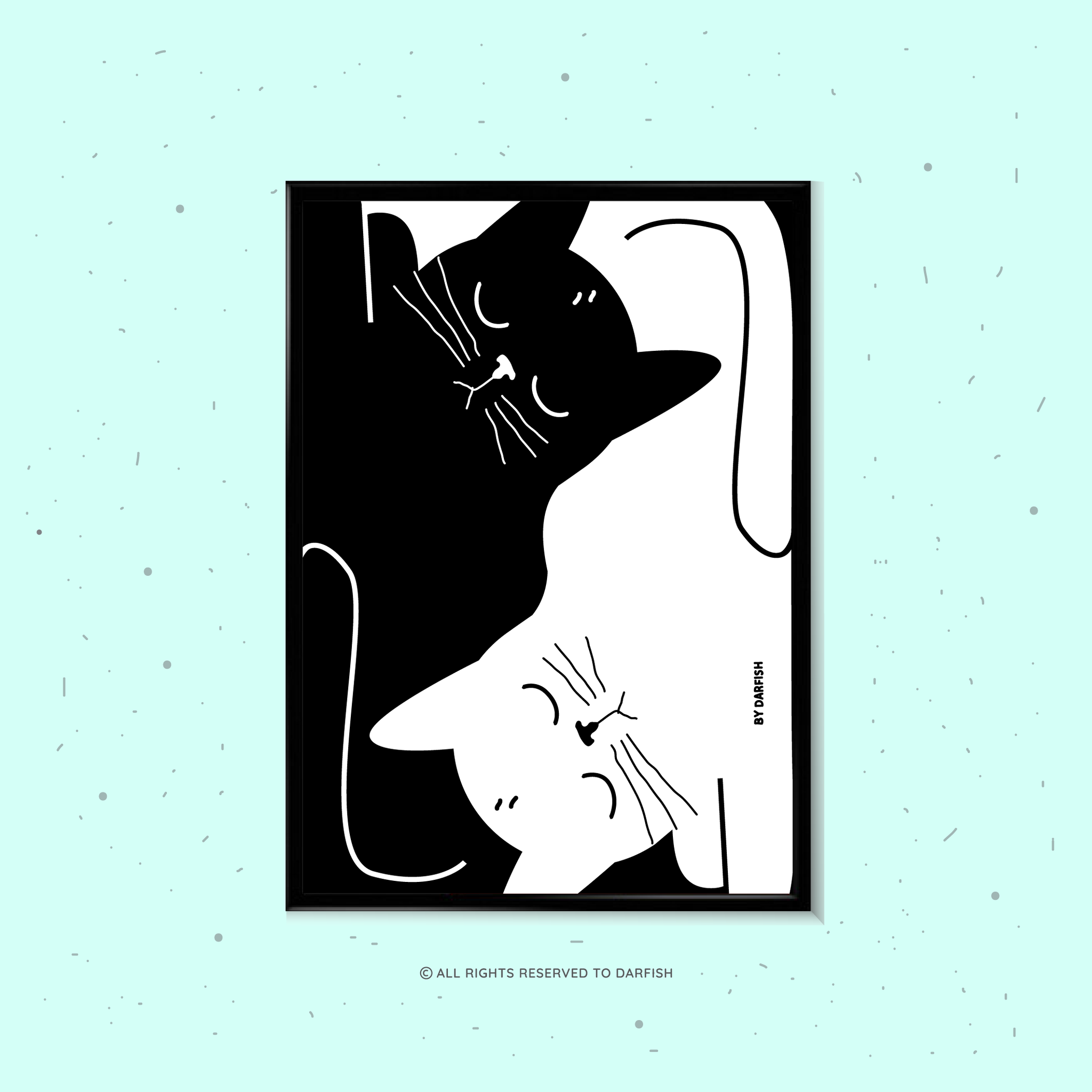 Yin & Yang Cats A4 Print – DARFISH